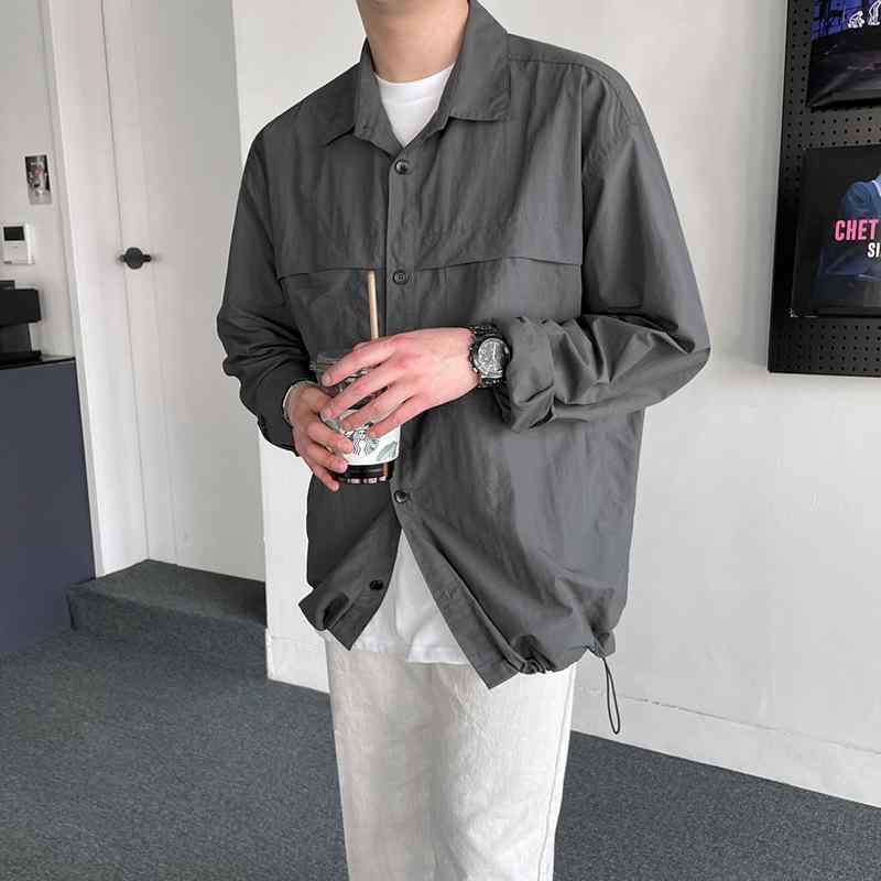 ・カテゴリ: シャツ・スタイル: 韓国・主な素材: ポリエステル・ネックライン: スクエアネック・袖丈: 長袖・柄: 無地・カラー展開: グレー・サイズ展開: M、L、XL、XXL・シルエット: ゆったり・厚さ: 普通・シーン: カジュアル...