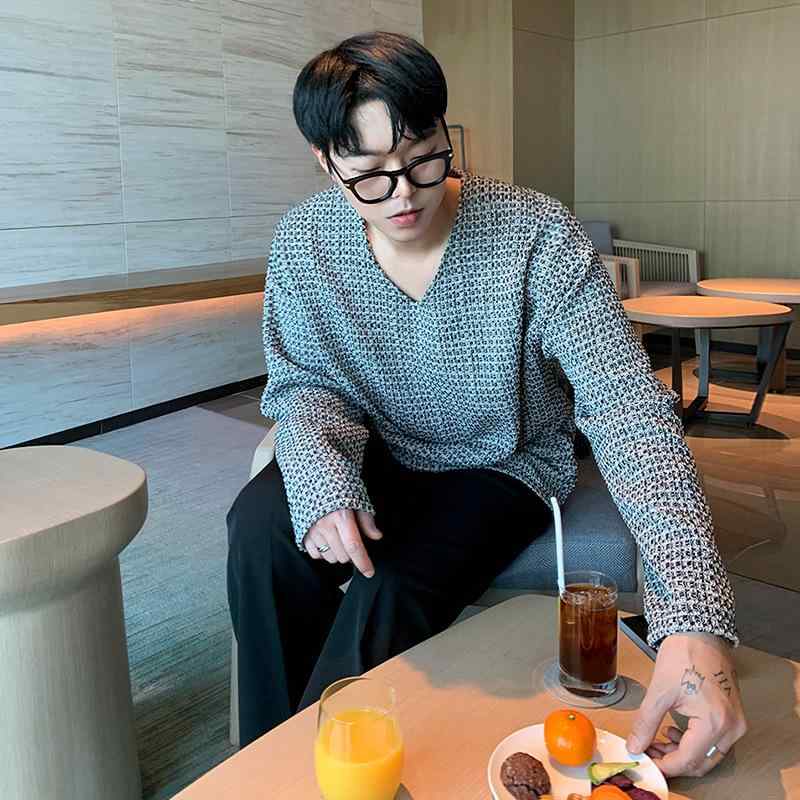 ・カテゴリ: スウェット・スタイル: 韓国・タイプ: プルオーバー・性別: メンズ・対象: ティーンエイジャー・ネックライン: Vネック・袖丈: 長袖・袖タイプ: ドロップショルダー・フィット: ルーズフィット・厚さ: 普通・主な素材: ポ...