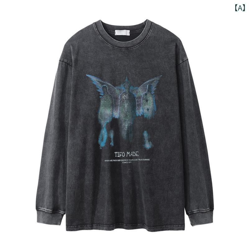 ・カテゴリ: Tシャツ・スタイル: ストリート・タイプ: プルオーバー・フィット: ルーズ・ネックライン: クルーネック・袖丈: 長袖・袖タイプ: レギュラー・主な素材: 綿80%・柄: 人物シルエットプリント・厚さ: 標準・機能: 透気性...