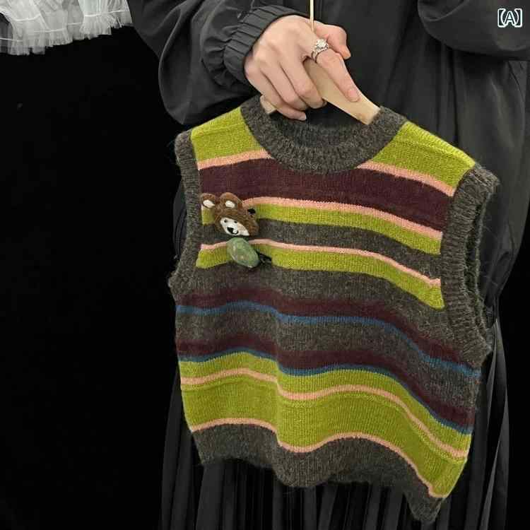 ・カテゴリ: 子供用ベスト・スタイル: 韓国・性別: ユニセックス・対象年齢: 3〜8歳・対象シーズン: 冬、春、秋・柄: ストライプ・主な素材: ポリエステル60%、ウール40%・厚さ: 普通・: プルオーバー・生地加工: 柔軟処理・裏地...