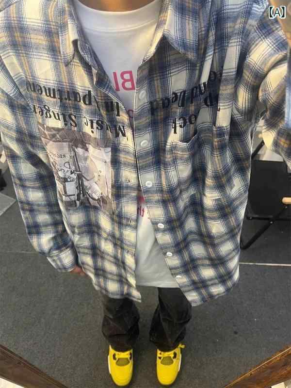 ・カテゴリ: シャツ・スタイル: きれいめカジュアル・主な素材: ポリエステル96%以上・ネックライン: 襟付き・袖丈: 長袖・柄: チェック・カラー展開: ブルー、ブラウン・サイズ展開: M、L、XL、XXL、XXXL・フィット: ルーズ...