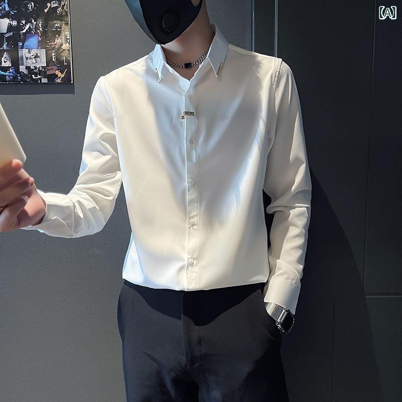 ・カテゴリ: シャツ・スタイル: 韓国・タイプ: 前開き・主な素材: ポリエステル96%以上・ネックライン: 襟付き・袖丈: 長袖・柄: 無地・厚さ: 普通・フィット: ルーズ・ディテール: トップステッチ・着用シーン: デイリー・着用シー...