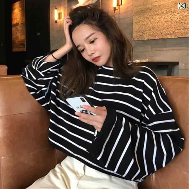 ・カテゴリ: Tシャツ・スタイル: 原宿系、ストリートカジュアル・主な素材: ポリエステル91-99%・裏地素材: スパンデックス10%以下・ネックライン: クルーネック・袖丈: 長袖・袖タイプ: レギュラー袖・柄: ストライプ・加工: プ...