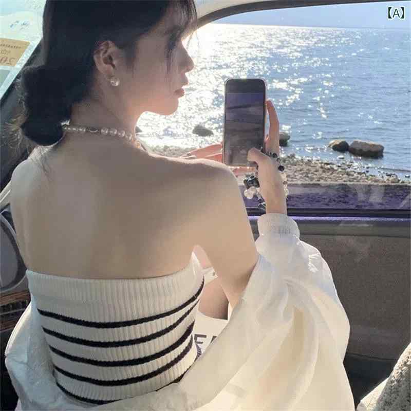 ・カテゴリ: キャミソール・スタイル: セクシー・フィット: スリムフィット・着丈: ショート丈・柄: ストライプ・: 切り替え・主な素材: ポリエステル30%～50%・カラー展開: ホワイト、ブラック、パープル・サイズ展開: フリーサイズ...