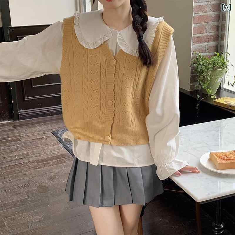 ・カテゴリ: ベスト/ジレ・種類: カーディガン・スタイル: スイートカジュアル・着丈: 普通丈・ネックライン: Vネック・柄: 無地・: レース・主な素材: アクリル30〜50%・カラー展開: イエロー、ピンク、ホワイト、アプリコット、コ...