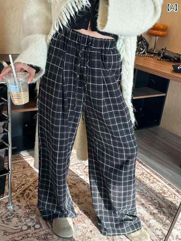 ・カテゴリ: カジュアルパンツ・主な素材: 綿80-90%、ポリエステル混紡・スタイル: 日韓カジュアル・性別: レディース・シルエット: ストレートワイド・丈: フルレングス・ウエスト: ハイウエスト・厚さ: 中厚・: ドローストリング・...