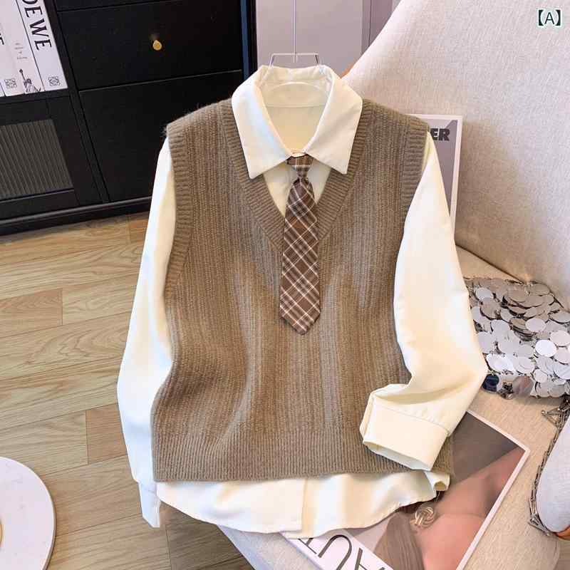 ・カテゴリ: ベスト・スタイル: プルオーバー、フェミニン、カレッジ風、快適カジュアル・主な素材: アクリル 30-50%・ネックライン: Vネック・柄: 無地・着丈: レギュラー丈（約50-65cm）・シルエット: レギュラー・対象性別:...