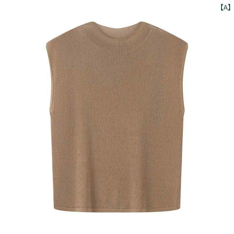 ・スタイル: 日韓カジュアル・性別: 女性・主な素材: ポリエステル 30〜50%未満・袖丈: ノースリーブ・着丈: ミドル丈・シルエット: ゆったり・柄: 無地・伸縮性: ややあり・カラー展開: アイスティーブラウン、アンドラレッド・サイ...