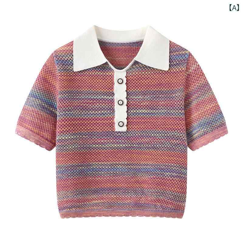 ・カテゴリ: Tシャツ・スタイル: 日韓カジュアル・主な素材: ポリエステル30%〜50%未満・ネックライン: ポロ襟・袖丈: 半袖・柄: 無地・加工: 切り替え・シルエット: ルーズフィット・着丈: ショート丈（40cm〜50cm）・サイ...