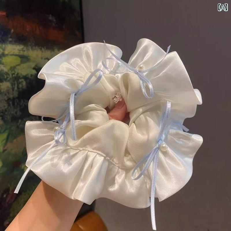 ・カテゴリ: ヘアゴム・主な素材: 布・加工技術: 手工・カラー展開: 奶油白・デザイン: 弓形・スタイル: ファッション通勤