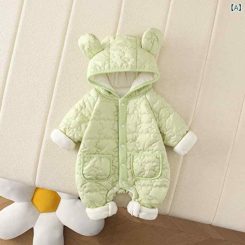 ・カテゴリ: ロンパース、カバーオール・スタイル: プリンセス・主な素材: ポリエステル・ネックライン: フード付き・袖丈: 長袖・厚さ: 厚手・開閉タイプ: シングルボタン・適合年齢: 新生児(0〜1歳、80cm以下)・性別: ユニセック...