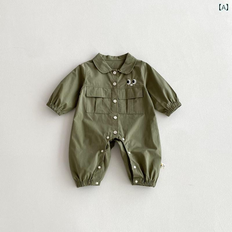 ・カテゴリ: ロンパース・スタイル: 韓国・主な素材: 綿95%・袖丈: 長袖・厚さ: 普通・開閉: 前開きボタン・カラー: グリーン・サイズ展開: 66cm, 73cm, 80cm, 90cm, 100cm・対象年齢: 1〜3歳 (80〜...