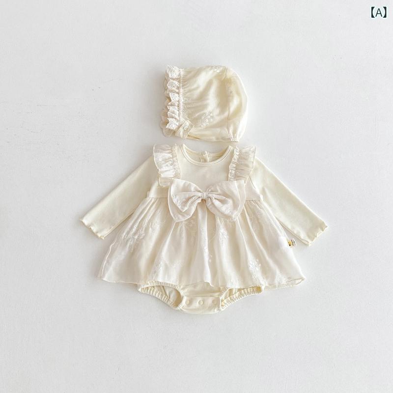 ・カテゴリ: ロンパース・タイプ: 三角ロンパース・主な素材: 綿95%・対象年齢: 1～3歳・性別: 女の子・袖丈: 長袖・厚さ: 普通・開閉様式: プルオーバー・スタイル: 韓国・カラー: アプリコット・サイズ展開: 66cm、73cm...