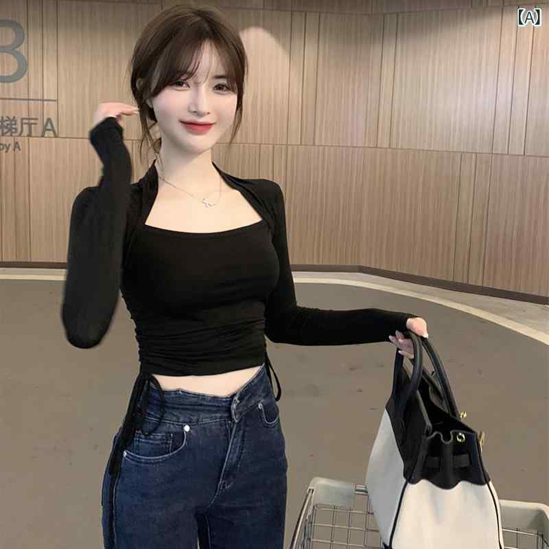 ・主な素材: ポリエステル・袖タイプ: レギュラー・フィット: スリム・着丈: ショート丈（40cm〜50cm）・カラー展開: ブラック、ホワイト、ブラウン・サイズ展開: M、L、XL、XXL・スタイル: セクシー・伸縮性: 中程度・袖丈:...