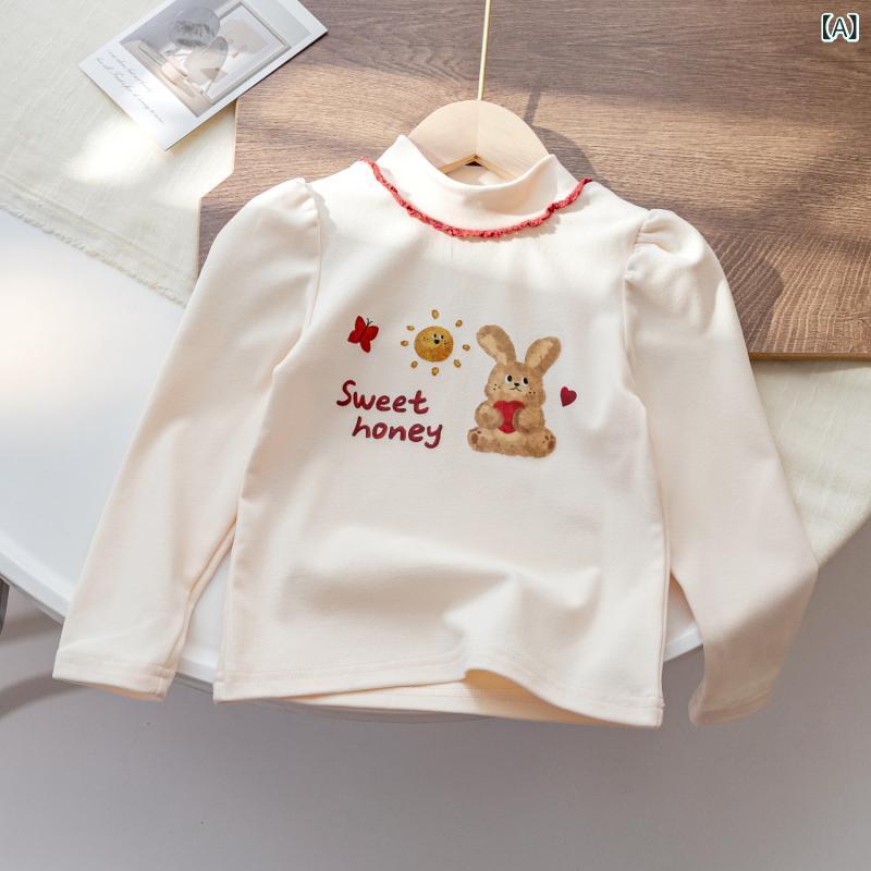 ・カテゴリ: キッズTシャツ・対象性別: 女の子・スタイル: 韓国・フード: なし・袖丈: 長袖・対象年齢: 中小童 (3～8歳、身長100～140cm)・生地加工: 柔軟加工・柄: 動物、キャラクター、花柄・商品画像: 実物写真（モデルな...