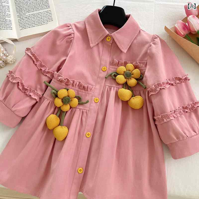 ・カテゴリ: ワンピース・スタイル: 韓国・主な素材: 綿・裏地素材: 綿・性別: 女の子・袖丈: 長袖・裾デザイン: アシンメトリー・生地加工: 柔らか加工・シーズン: 春、秋・対象年齢: 3〜8歳 (100〜140cm)・デザイン要素:...