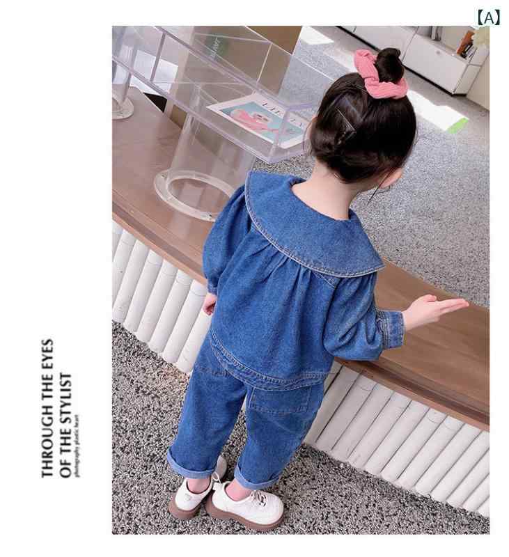 ・カテゴリ: キッズセットアップ・性別: 女性・スタイル: 韓国・セットタイプ: パンツセット・セット内容: 2点セット・対象年齢: 3〜8歳・生地: デニム・主な素材: 綿65%、ポリエステル33%、スパンデックス2%・生地加工: 柔軟加...