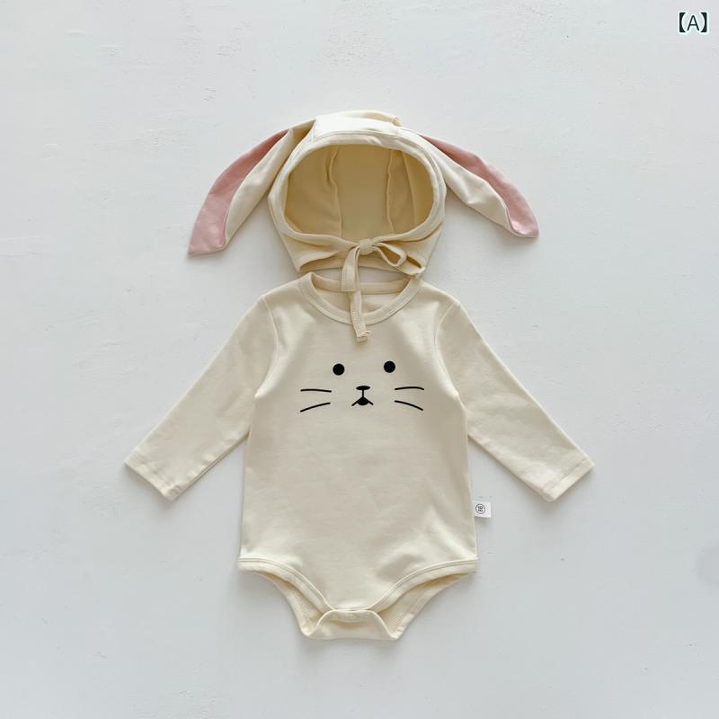 ・カテゴリ: ロンパース・安全等級: A類・対象年齢層: 新生児(0～1歳、80cm以下)・性別: ユニセックス・袖丈: 長袖・フード: 取り外し可能・厚さ: 薄手・主な素材: 綿95%・留め具の種類: プルオーバー・スタイル: 韓国・デザ...