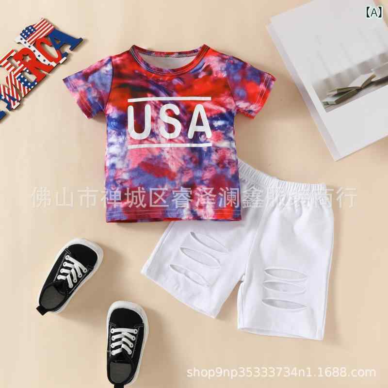 ・カテゴリ: キッズセットアップ・性別: 男児用・スタイル: 欧米風・セット内容: パンツ2点セット・対象年齢: 新生児（0〜1歳）・袖丈: 半袖・生地加工: 柔軟加工・柄: アルファベット・デザイン要素: セットアップ、アルファベット、欧...