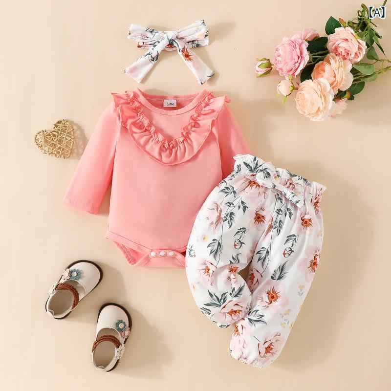 ・カテゴリ: 子供服セット・対象: 女の子・スタイル: 欧米風・セット種類: パンツセット・セット枚数: 3点セット・ギフトセット内容: 衣料品・対象年齢: 新生児（0〜1歳）・対象季節: 冬、春、秋・袖丈: 長袖・パンツ丈: 長ズボン・生...