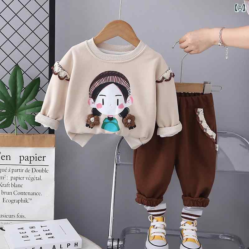 ・カテゴリ: キッズセットアップ・対象性別: 女の子・スタイル: 韓国・セット種類: パンツセット・セット点数: 2点セット・対象年齢: 1〜3歳・着用シーズン: 春、秋・袖丈: 長袖・パンツ丈: ロング丈・厚さ: 普通・柄: カートゥーン...