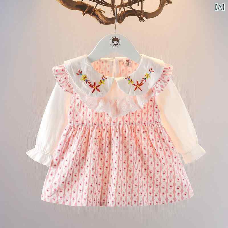 ・カテゴリ: キッズワンピース・スタイル: プリンセス・主な素材: 綿96%・性別: 女の子・対象年齢: 乳幼児（1～3歳、身長80～100cm）・袖丈: 長袖・裾のスタイル: プリンセススカート・カラー展開: ピンク、グリーン・サイズ展開...