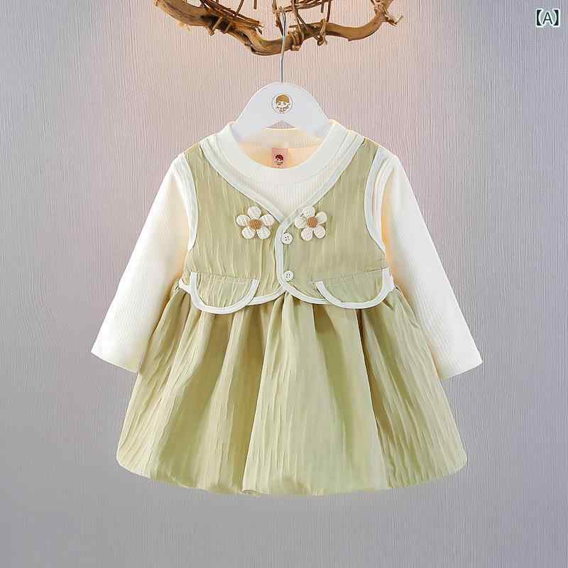 ・カテゴリ: 子供用ワンピース・スタイル: プリンセス・性別: 女の子・対象年齢: 幼児(1～3歳、身長80～100cm)・主な素材: 綿96%・袖丈: 長袖・柄: 無地・スカート裾: プリンセス・季節: 春秋・安全レベル: Aクラス・カラ...