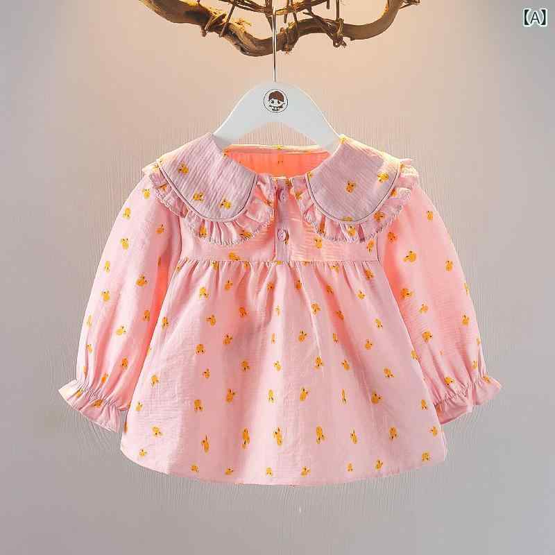 ・性別: 女性・スタイル: カジュアル・袖丈: 長袖・対象年齢: 1〜3歳・主な素材: 綿96.2%・ネックライン: 襟付き・カラー展開: ホワイト、ピンク、イエロー・サイズ展開: 66cm、73cm、80cm、90cm、100cm、110...