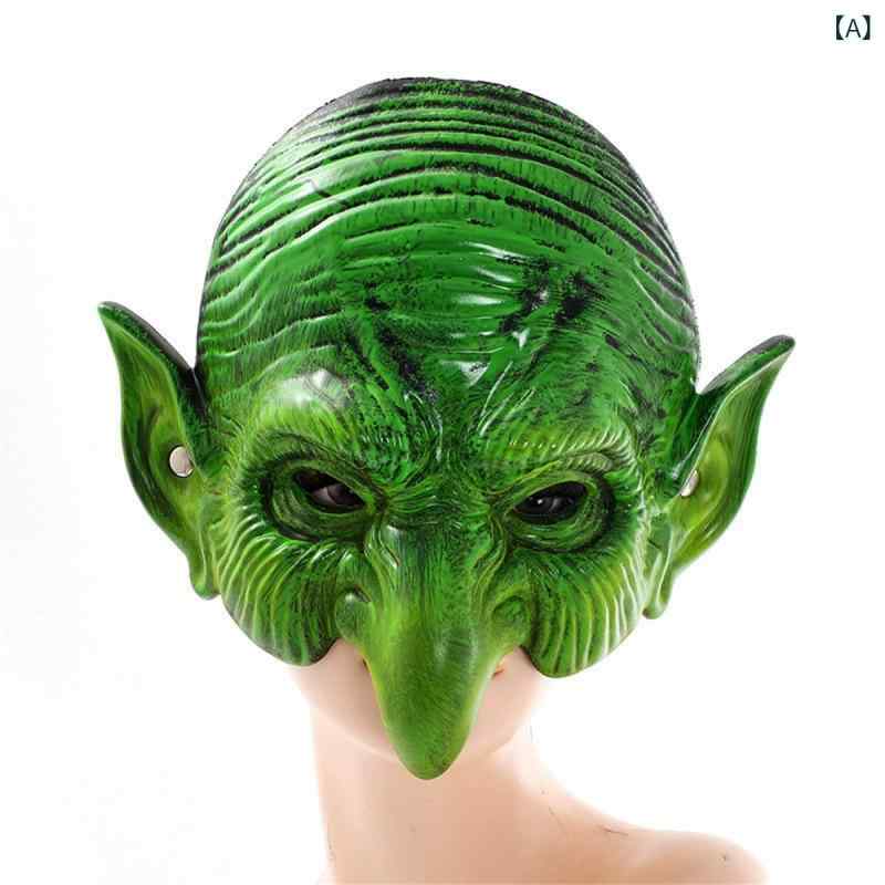 ・素材: ラテックス・形状: 緑の魔女・スタイル: ホラー・アイテム種類: マスク・機能: DIY・適用祝日: ハロウィン、カーニバル