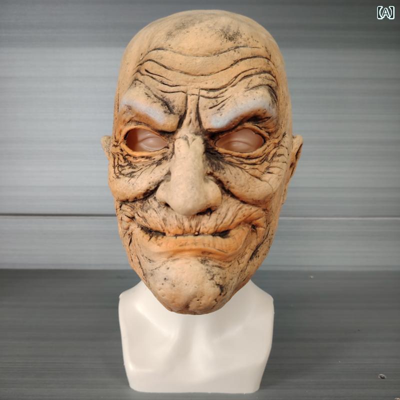 ・素材: ラテックス・形状: 老紳士の禿頭・スタイル: ホラー・重量: 140g・道具の種類: マスク・機能: DIY・適用祝日: ハロウィン、イースター、カーニバル、エイプリルフール、卒業シーズン・サイズ: 約33cm×29cm