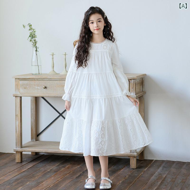 ・カテゴリ: キッズワンピース・スタイル: 韓国・主な素材: 綿99%・スカートシルエット: Aライン・カラー: ホワイト・サイズ展開: 120cm, 130cm, 140cm, 150cm, 160cm, 165cm, 170cm