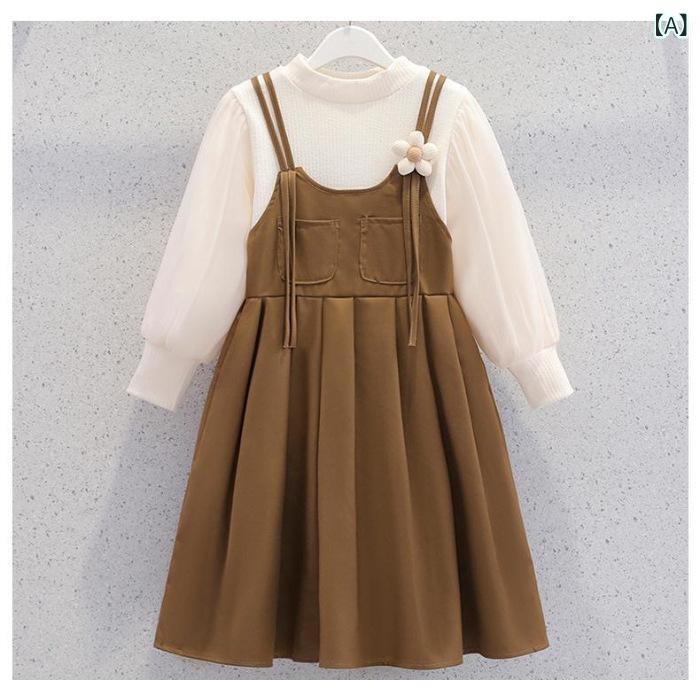 ・カテゴリ: キッズワンピース・スタイル: 韓国・タイプ: ジャンパースカート・主な素材: ポリエステル80%・裏地素材: ポリエステル80%・性別: ガールズ・柄: 無地・加工: 柔軟加工・セット内容: セット商品・カラー展開: カーキ、...