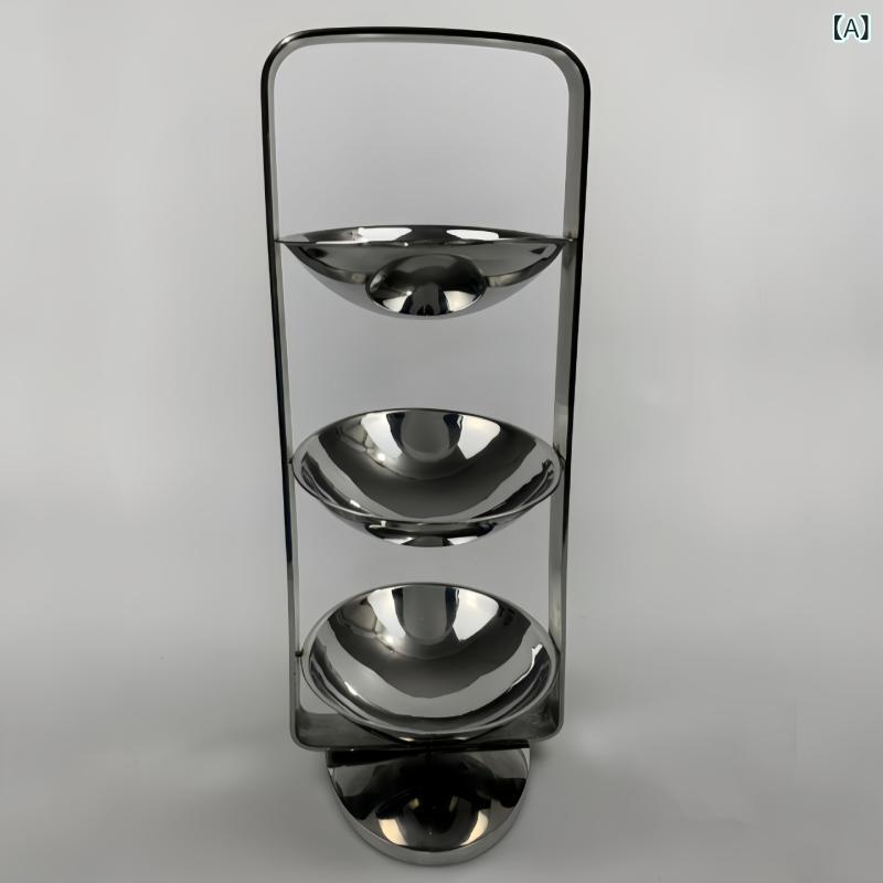 ・素材: ステンレス・カテゴリ: フルーツバスケット・カラー: ステンレス・構造: 3段・スタイル: 軽奢レトロ