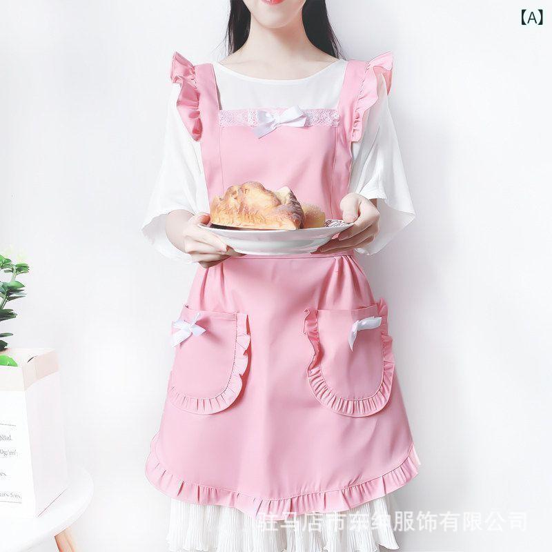 ・カテゴリ: エプロン・種類: 袖なしエプロン・用途: 防汚・素材: ポリエステル綿・サイズ: フリーサイズ・スタイル: 清新・柄: リボンレース・カラー展開: ピンク、ベージュ、レッド、ワインレッド、コーヒー、ブラック・対象: 女性、ティ...