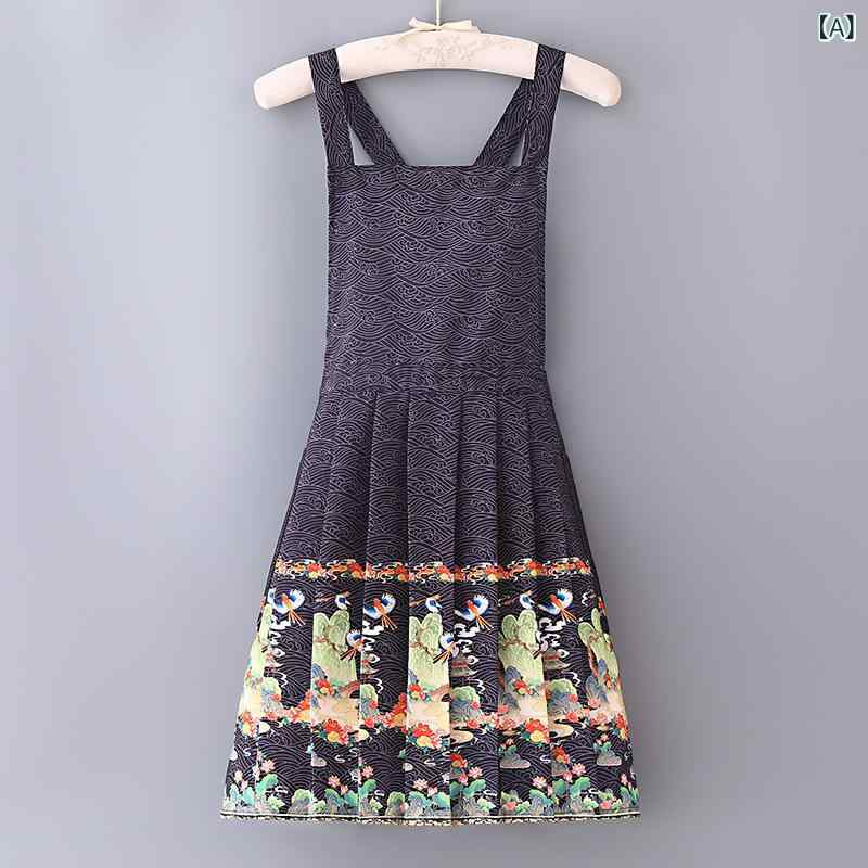 ・カテゴリ: エプロン・種類: 袖なしエプロン・用途: 汚れ防止・素材: 帆布・サイズ: フリーサイズ・スタイル: 国潮・柄: 国風・カラー展開: ブラック、グリーン、レッド・対象: レディース、カップル、成人