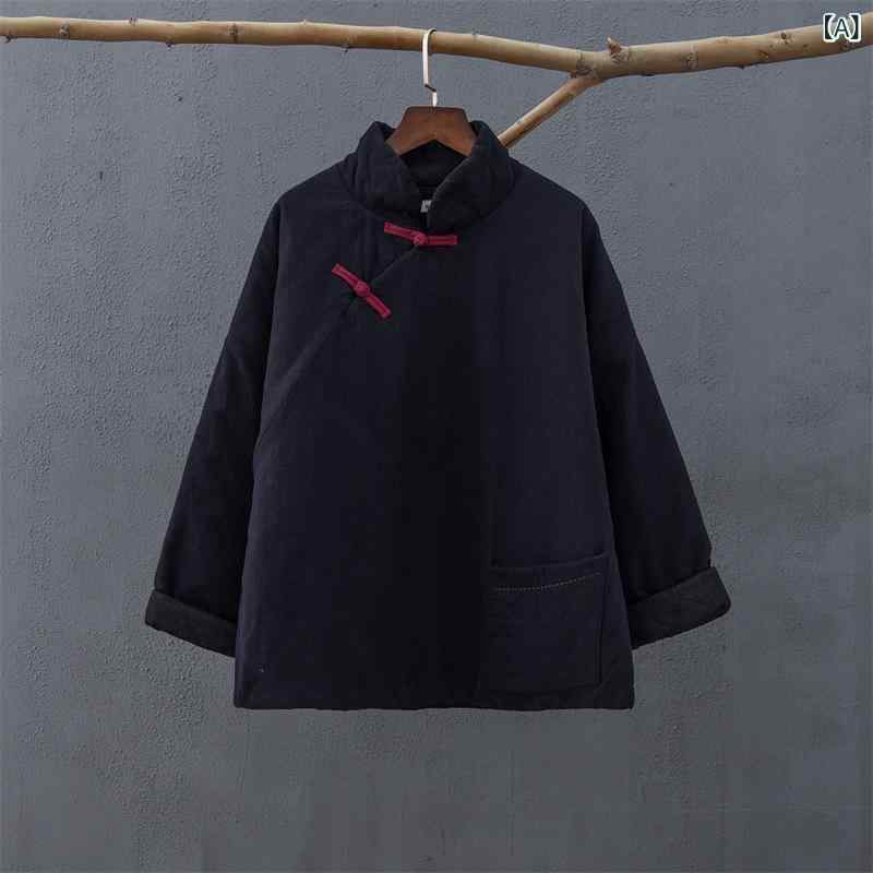 ・カテゴリ: 中綿ジャケット・スタイル: レトロ・中綿: フェイクコットン・生地: 綿麻・主な素材: 綿95%以上・着丈: レギュラー・袖丈: 長袖・フィット: ゆったり・ネックライン: スタンドカラー・前開き: プルオーバー・デザイン要素...