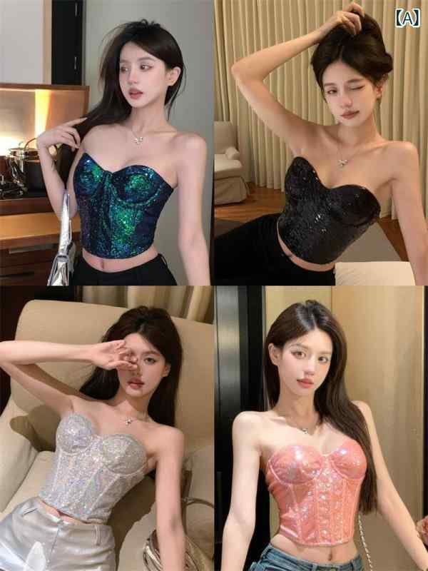 ・主要素材: ナイロン90～95%・カテゴリ: キャミソール・カラー展開: ブラック, レーザーシルバー, オーロラピンク, ピーコックグリーン・サイズ: フリーサイズ・デザイン詳細: レース・スタイル: ベーシック・生地厚さ: 普通