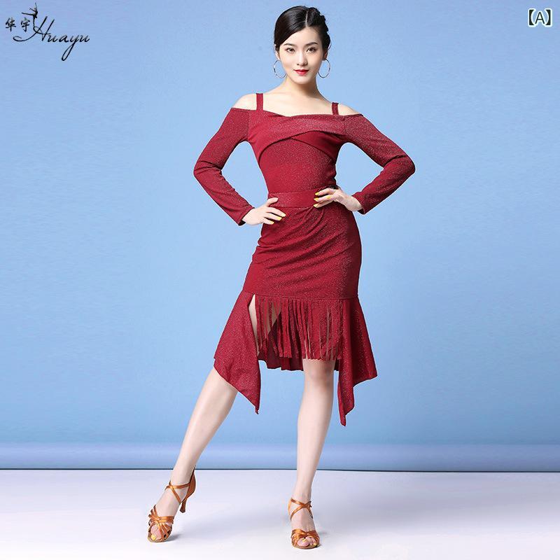 ・用途: ラテンダンス・対象: 女性・主な素材: ナイロン、銀糸メッシュ、再生繊維・カラー: ワインレッド（銀糸入り）・サイズ: XL・対象年齢: 25〜29歳