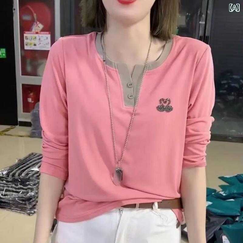 ・カテゴリ: Tシャツ・スタイル: エレガント通勤・主な素材: ポリエステル95%以上・ネックライン: Vネック・袖丈: 長袖・袖タイプ: レギュラー・着丈: 普通丈・フィット: ルーズ・柄: 動物柄・加工: ホットフィックス・デザイン要素...