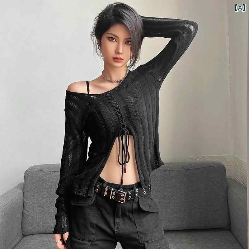 ・スタイル: 純欲風・主な素材: ポリエステル・袖丈: 長袖・柄: 無地・カラー: ブラック・サイズ: フリー・シルエット: スリム・要素: リボン・スタイルタイプ: エレガントカジュアル・テイスト: セクシー・前開き: リボン留め・UPF...