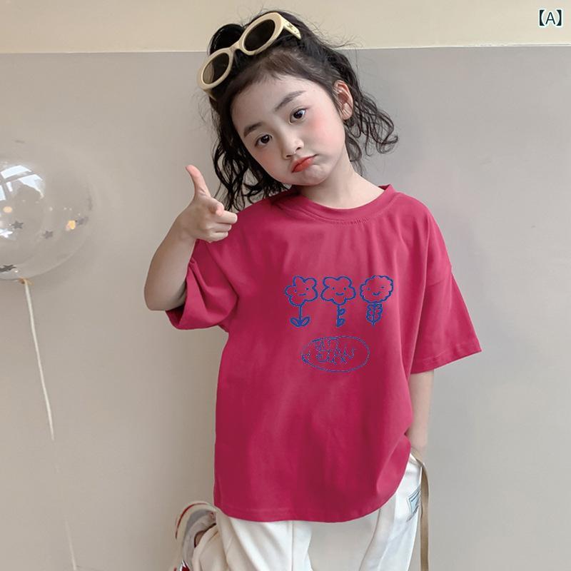 ・カテゴリ: 子供用Tシャツ・スタイル: 韓国風・性別: 女児・フード: なし・袖丈: 半袖・対象年齢: 8歳以上（身長140cm以上）・柄: キャラクター、可愛い、トレンド・主な素材: 綿・ネックライン: クルーネック・カラー展開: ドラ...