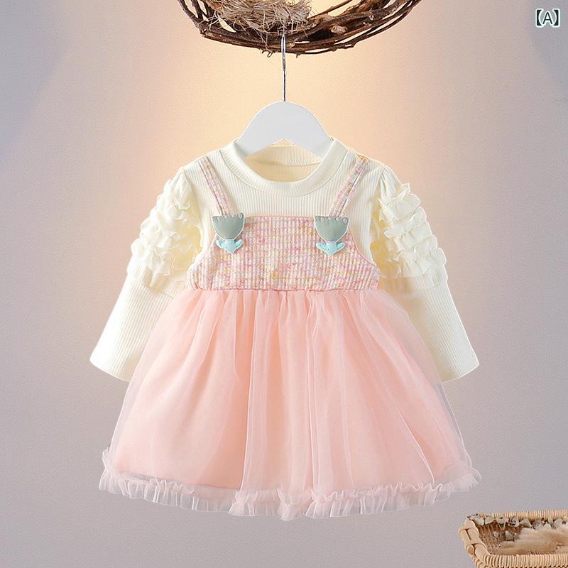 ・カテゴリ: キッズセットアップ・対象性別: 女の子・スタイル: 韓国・セット内容: スカートセット・セット点数: 2点セット・対象年齢: 1〜3歳 (身長80〜100cm)・袖丈: 長袖・厚さ: 普通・柄: 無地・デザイン要素: かわいい...