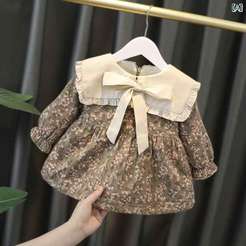 ・カテゴリ: キッズワンピース・スタイル: 韓国・主な素材: 綿99%・裏地素材: 綿99%・性別: 女の子用・対象年齢: 1〜3歳 (80〜100cm)・スカートの裾: プリンセススタイル・カラー展開: カーキ、グリーン、レッド・サイズ展...