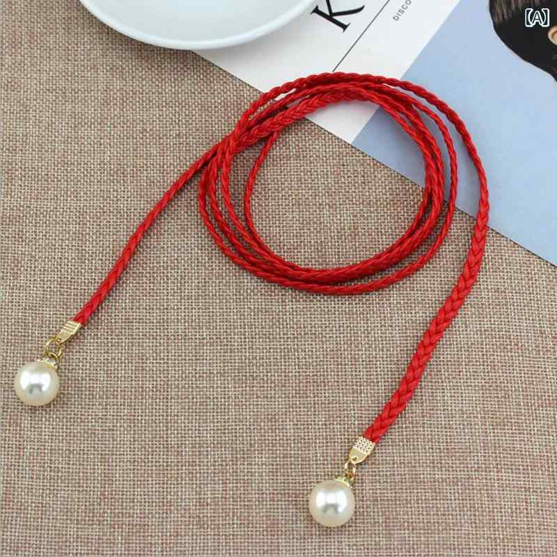 ・素材: フェイクレザー・バックル素材: プラスチック・留め具: ダブルバックル式・カラー展開: レッド, ブラック, ピンク, ゴールド, コーヒー, オフホワイト・幅: 細身 (2cm未満)・長さ: 140cm・サイズ: 120cm・柄...