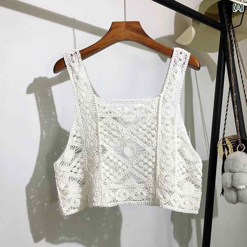 ・: キャミソール型・フィット: ルーズフィット・柄: くり抜き・主な素材: 綿95%以上・カラー展開: ホワイト、アプリコット・サイズ展開: フリーサイズ・スタイル: フレッシュスウィート・対象: 女性