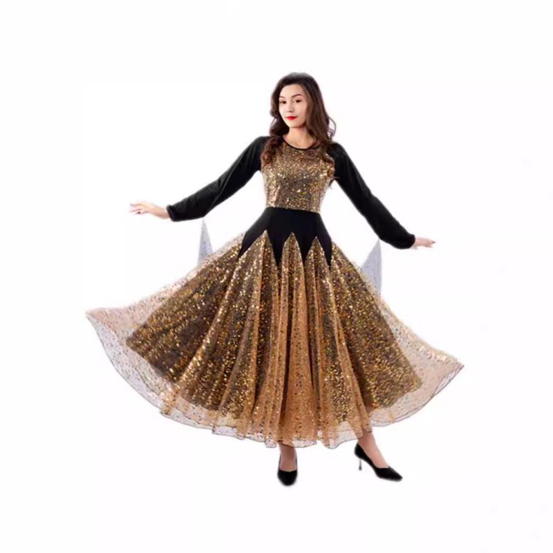 ・カテゴリ: ワンピース・素材: 化繊混紡、スパンデックス・袖丈: 長袖・装飾: スパンコール・カラー: ブラック・サイズ展開: M, L, XL, XXL, XXXL, XXXXL