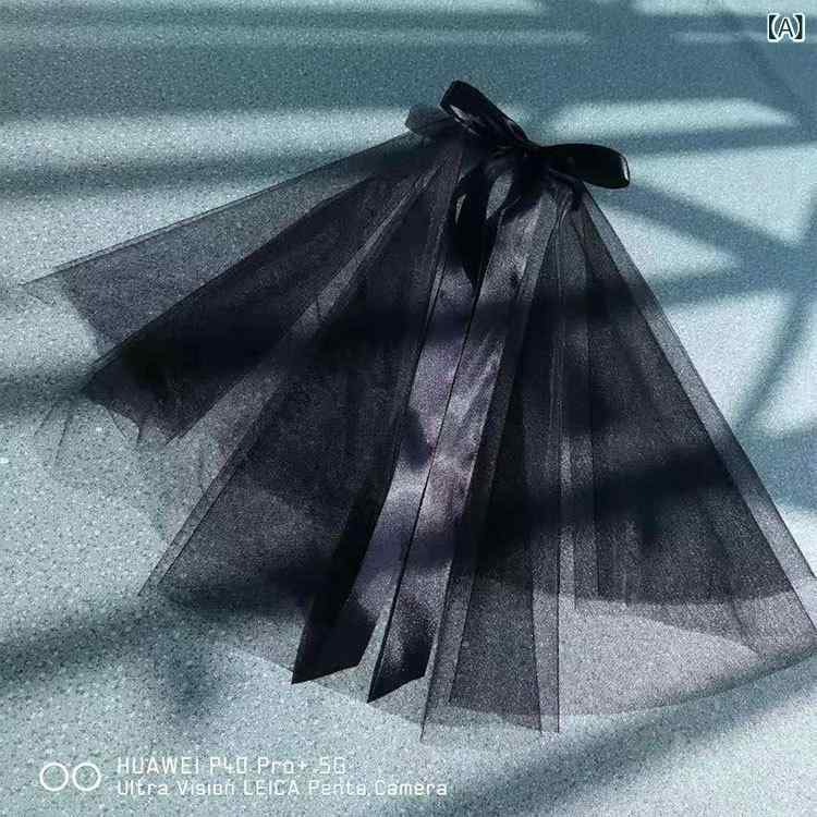 ・カテゴリ: ヘアアクセサリー・スタイル: オルタナティブ・素材: スイス高級密軟紗・性別: 女性・デザイン: リボン・種類: ダブルレイヤー・カラー展開: ブラック・用途: 結婚式、誕生日、旅行記念、祭り