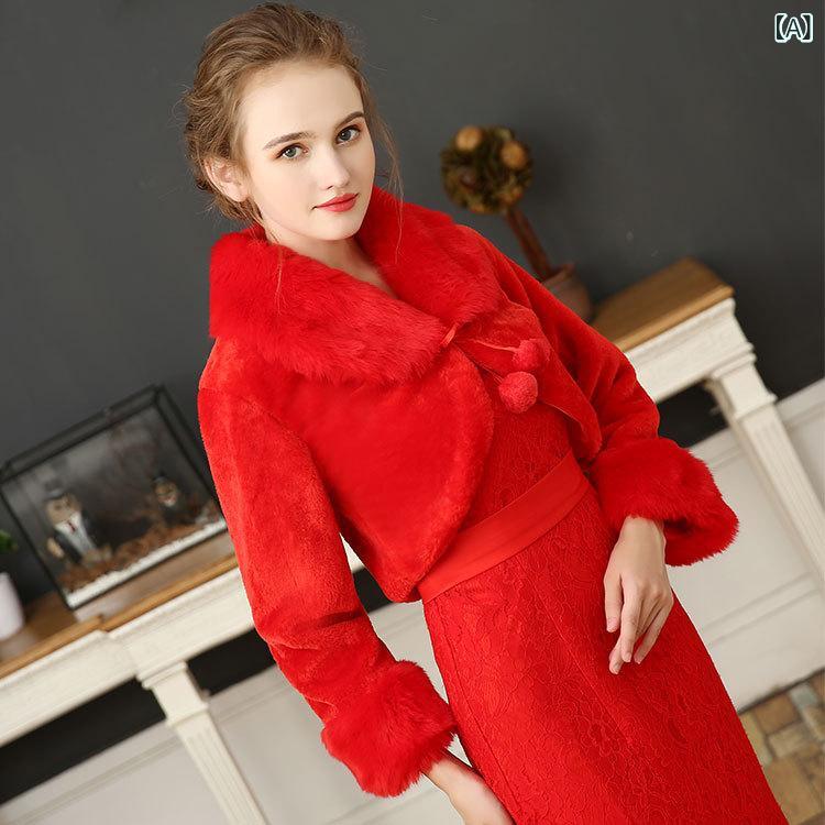 ・性別: 女性・素材: ショートベルベット・カラー: レッド、ホワイト・スタイル: 日韓スイート・編み方: 経編み・柄: 無地・機能: 保温・加工方法: 立体裁断・流行要素: パッチワーク・丈: 普通丈