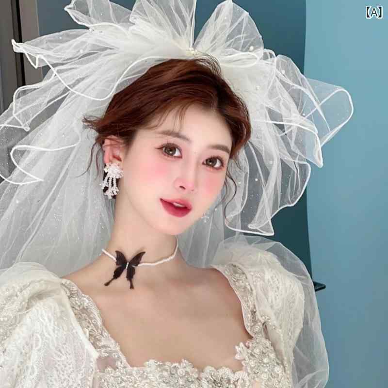 ・カテゴリ: ヘッドドレス・素材: チュール・スタイル: 韓国・対象: レディース・種類: ベール・長さ: チャペルタイプ・装飾: ホワイトクリスタル・用途: 結婚式