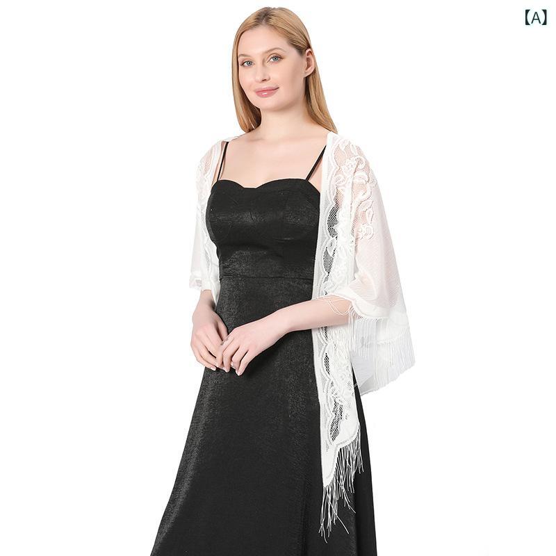 ・性別: 女性・素材: ポリエステル・スタイル: エレガント・柄: 花柄・デザイン: レース・形状: 三角スカーフ・幅: 70cm・織り方: 経編み・加工方法: ジャカード織り・機能: 装飾・カラー展開: ホワイト、レッド、ネイビー、キャメ...